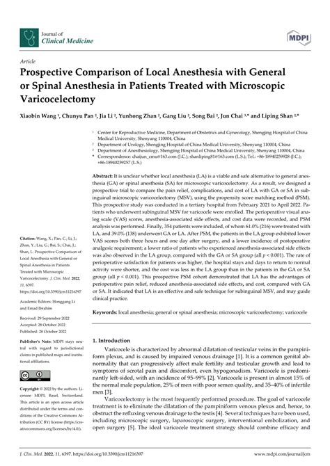 Pdf Prospective Comparison Of Local Anesthesia With General Or Spinal