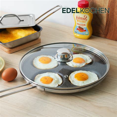 에델코첸 통3중 인덕션겸용 스텐 계란 4구 포레그 프라이팬 28cm Edelkochen