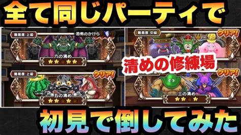 【ドラクエウォーク】この構成安定で強すぎる！？全て同じパーティで清めの修練場を初見で全クリしてみた │ ドラクエウォーク動画まとめ