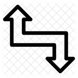 Double Curve Arrow Icon Download In Line Style