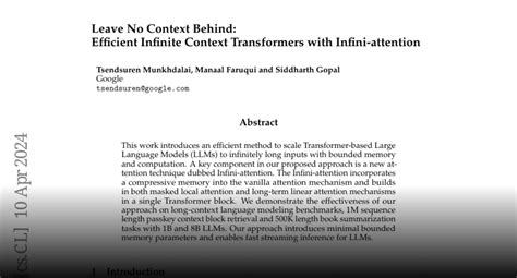 Paper Page Leave No Context Behind Efficient Infinite Context