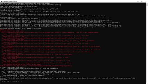 Exception On Torch Install I Think AUTOMATIC Stable Diffusion Webui Discussion