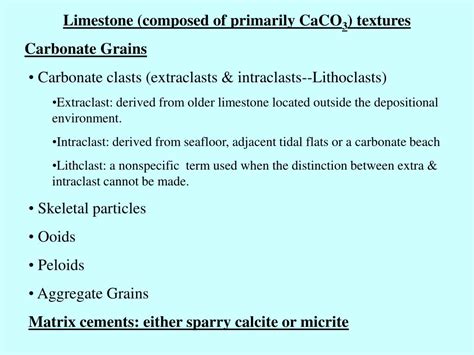 Ppt Chapter 6 Carbonate Sedimentary Rocks Powerpoint Presentation