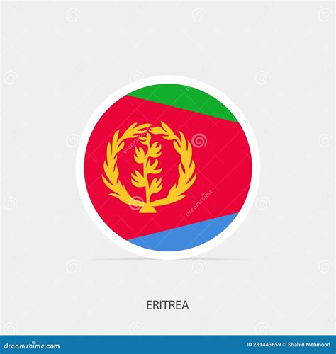 Eritrea Round Flag Icon With Shadow Stock Vector Illustration Of Round Circle