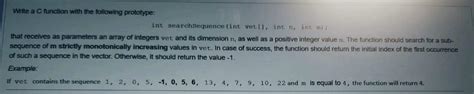 Solved Write A C Function With The Following Prototype Int