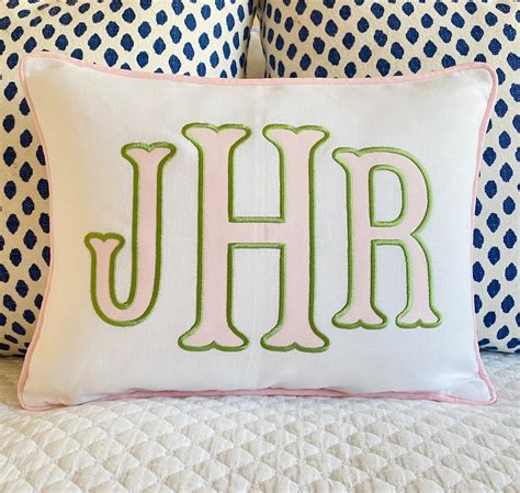 Applique Monogram Pillow Cover Etsy