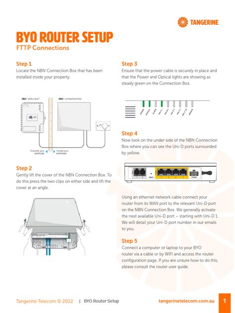 Byo Modem Setup Fttp Tangerine V2 Pdf Router Computing