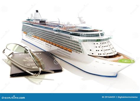 Cruise Ship With Passport And Glasses Stock Image Image Of Adventure