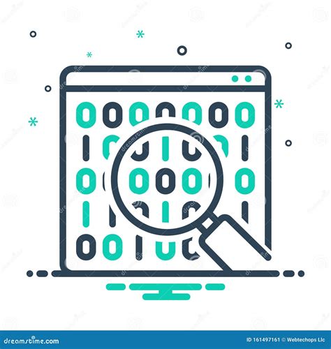 Mix Icon For Binary Data Search Symbol Analytics And Coding Stock