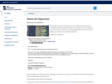 Alerta Fisco Autoridade Trbutária Alerta Para Emails Fraudulentos
