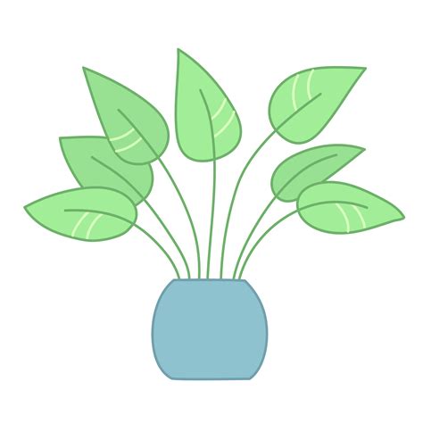 Иллюстрация Цветок в горшке в стиле 2d декоративный
