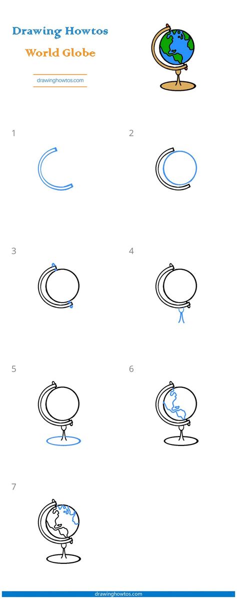 How To Draw A World Globe Step By Step Easy Drawing Guides Drawing Howtos In Guided