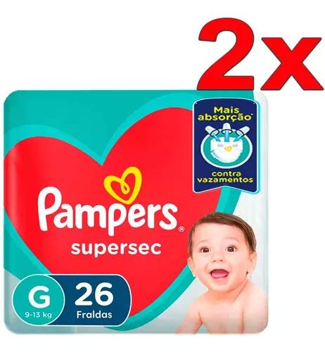 2 Pacotes Fraldas Pampers G Com 26 Unidades Envio Imediato