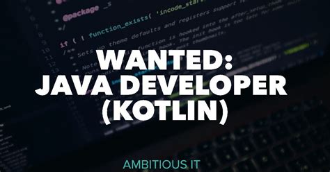 Ambitious It On Linkedin Java Developer Kotlin Job Amsterdam Work