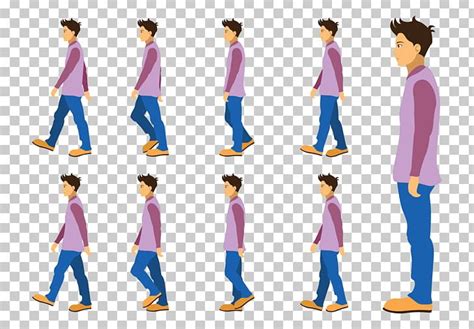 Cartoon Walk Cycle Animation Sprite Walking Png Clipart 2d Computer
