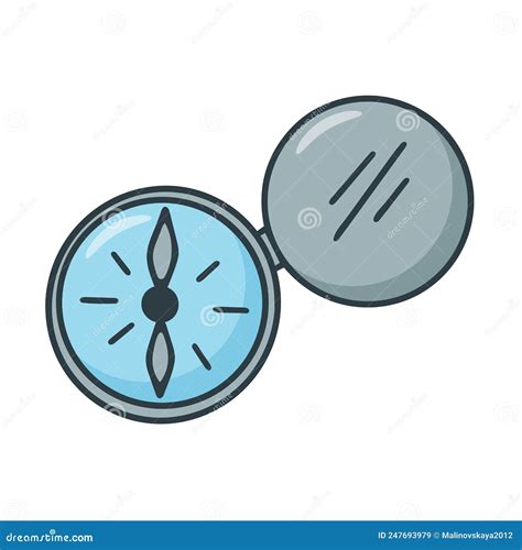Compass Doodle Vector Illustration Isolated On White Background