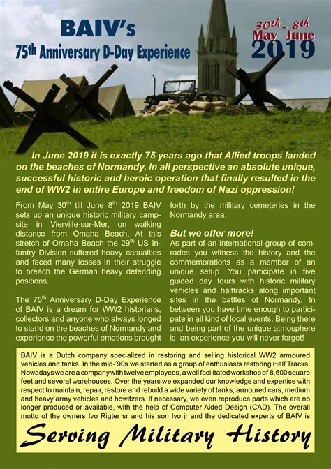 Be Part Of The Unique Baiv 75th Anniversary D Day Invasion Of Normandy