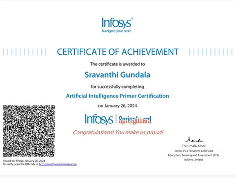 Sravanthi Gundala On Linkedin Successfully Completed Artificial