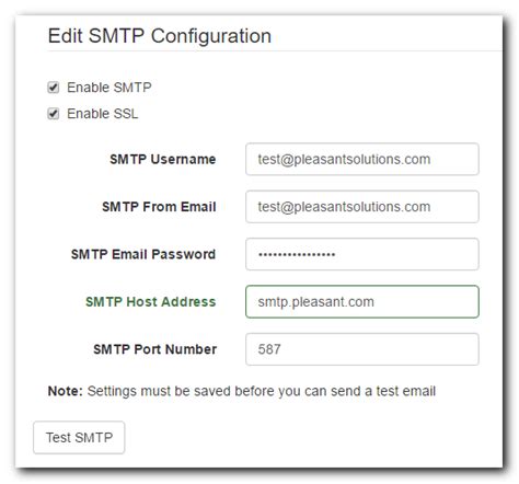 Settings Smtp Email Configuration Pleasant Solutions