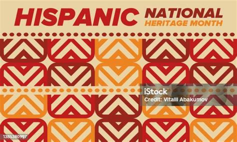 9 월과 10 월에 국가 히스패닉 유산 의 달 히스패닉과 라틴계 미국인 문화 미국에서 매년 축하합니다 포스터 카드 배너 및 배경 벡터 일러스트레이션 디자인에 대한 스톡 벡터