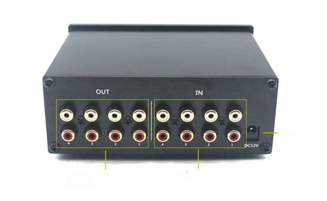 4 Port Input 4 Output Lossless Audio Signal Switcher Switch Selector Box Sound Hifi Audio Signal