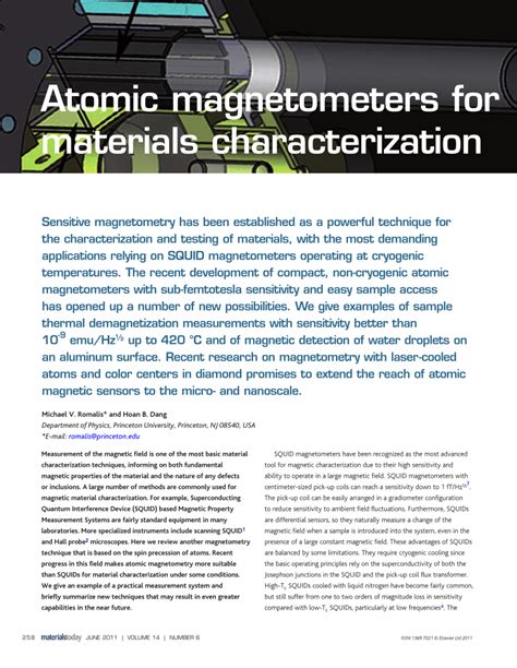 Pdf Atomic Magnetometers For Materials Characterization