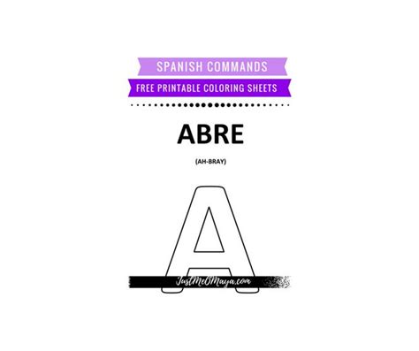 Spanish Commands Coloring Sheet
