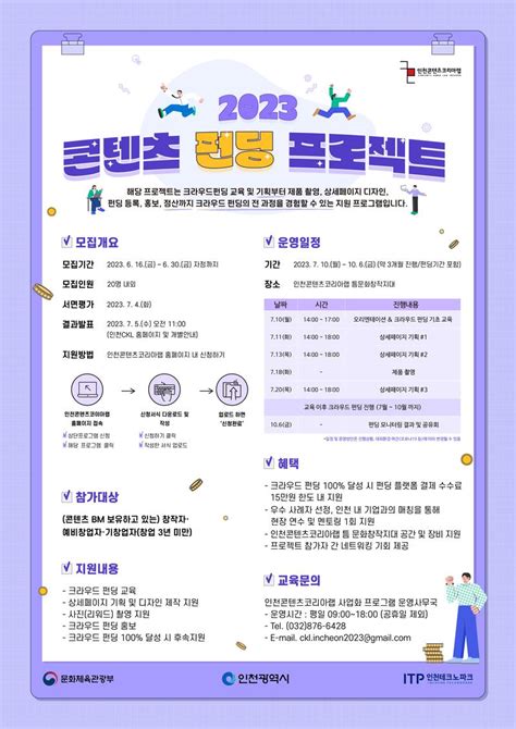 인천콘텐츠코리아랩 2023 콘텐츠 펀딩 프로젝트크라우드펀딩 지원 모집 요즘것들