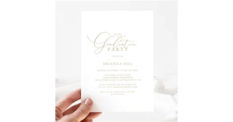 Gold Classy Chic Minimalist Graduation Party Invitation Zazzle