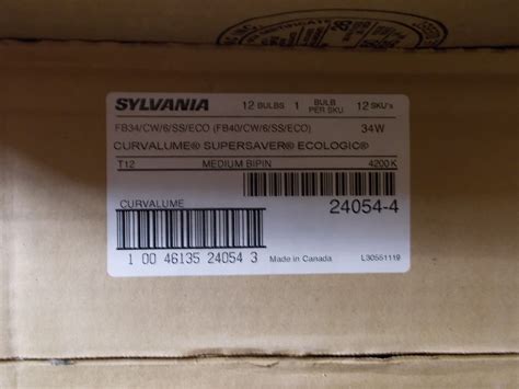 Sylvania Fb34cw6sseco Curvalume Supersaver Ecologic 34w Bulbs Case