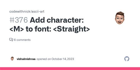 Add Character To Font Issue 376 Codewithnick Ascii Art GitHub