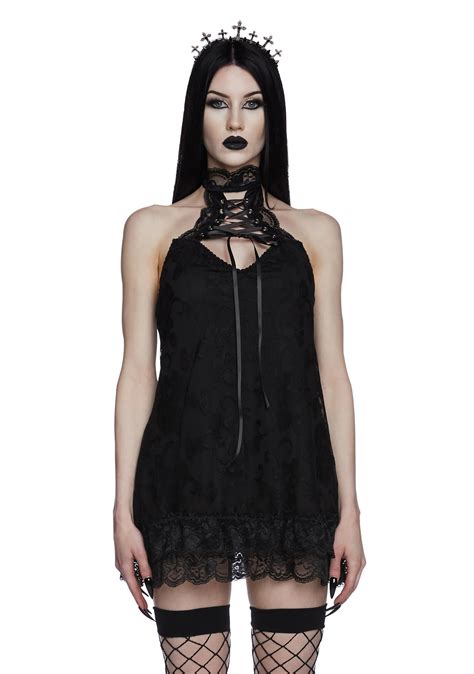 Widow Lace Mini Dress Black Dolls Kill