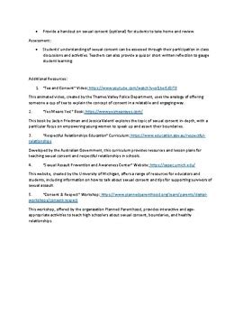 Lesson Plan Sexual Consent By Teaching For Our Times TPT