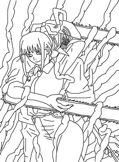 Makima Coloring Pages Pdf Makima Coloring Pages Coloring Pages For