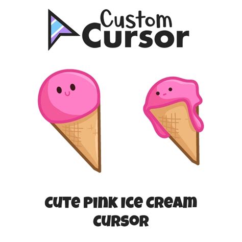 Cute Pink Ice Cream Cursor Custom Cursor