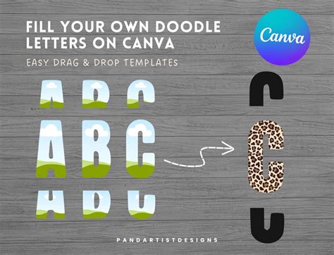 Fill Your Own Split Letters On CANVA Drag And Drop Etsy