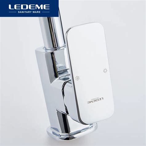 Купить новый хром ledeme кухня кран раковина смеситель поворотным носик ...