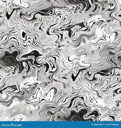 Generative Ai Topographic Map Seamless Pattern Stock Illustration