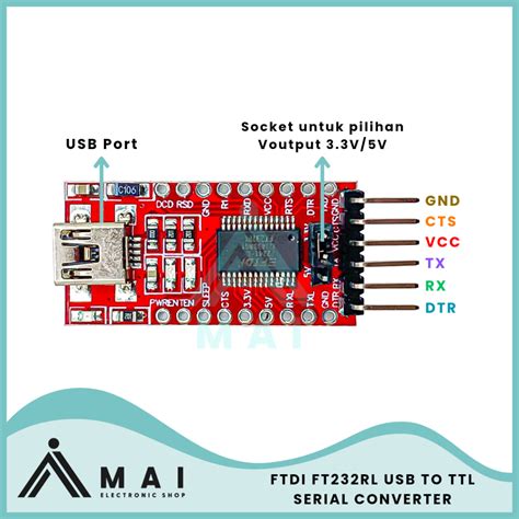 Jual Ft232rl Ft232 Usb To Ttl Serial Converter Module Ftdi Shopee Indonesia