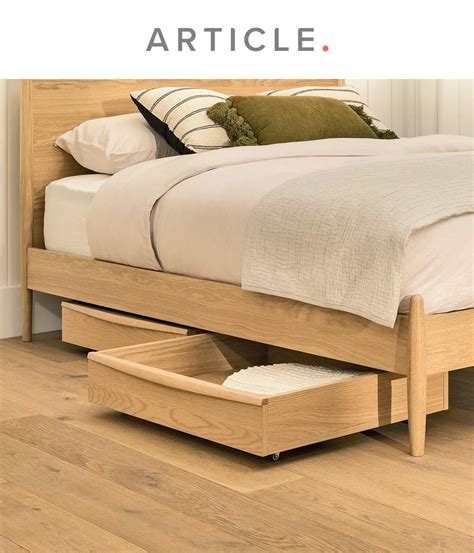 Lenia White Oak Underbed Storage Drawer Set Under Bed Storage Underbed Storage Drawers