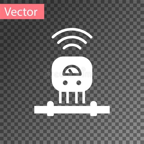 White Smart Sensor System Icon Isolated On Transparent Background Internet Of Things Concept