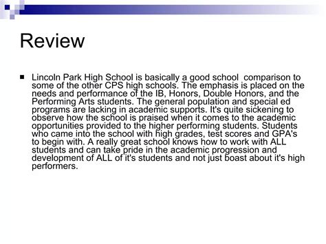 Lincoln Park High School Ppt Education