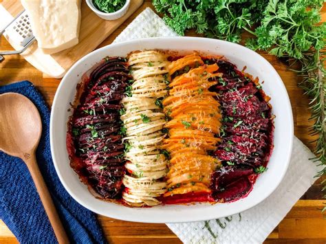 Sweet Potato Parsnip And Beet Gratin — Food Garden Sweet Potato Parsnip And Beet Gratin — Food Garden