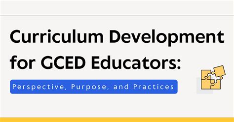 Curriculum Development For Gced Educators Perspective Purpose And Practices Free Online