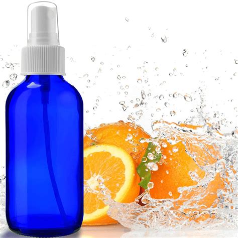 Blue Glass Spray Bottles 4oz Set Of 2 For Oils Beauty Cleaning