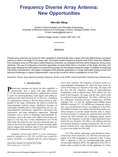 Frequencydiversearrayantennanewopportunities Pdf Mimo