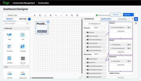 Add The Pivot Grid Widget To The Dashboard