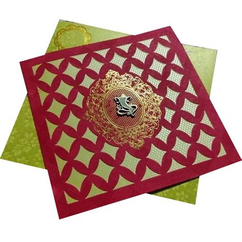 Paper Red Ganesh Wedding Card 2 Leaflet At ₹ 11piece In Surendranagar