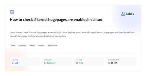 How To Check If Kernel Hugepages Are Enabled In Linux Labex