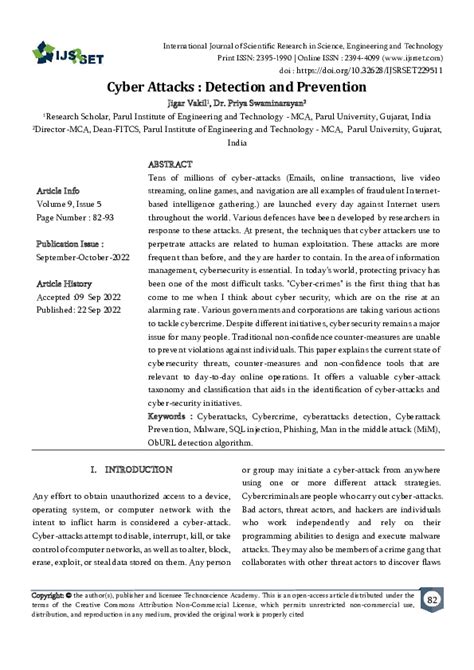 Pdf Cyber Attacks Detection And Prevention